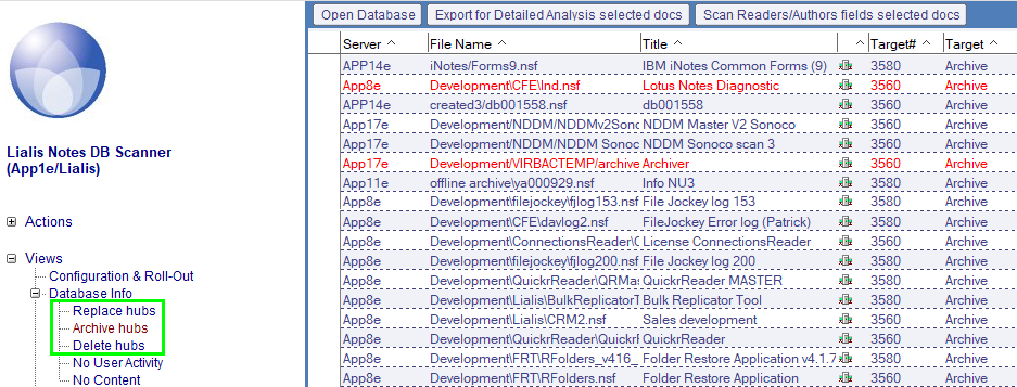 Domino Server Application Scan & Analysis tool
