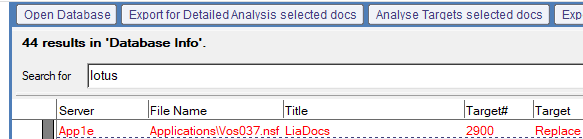Domino Server Application Scan & Analysis tool