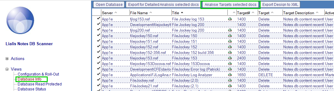 Domino Server Application Scan & Analysis tool