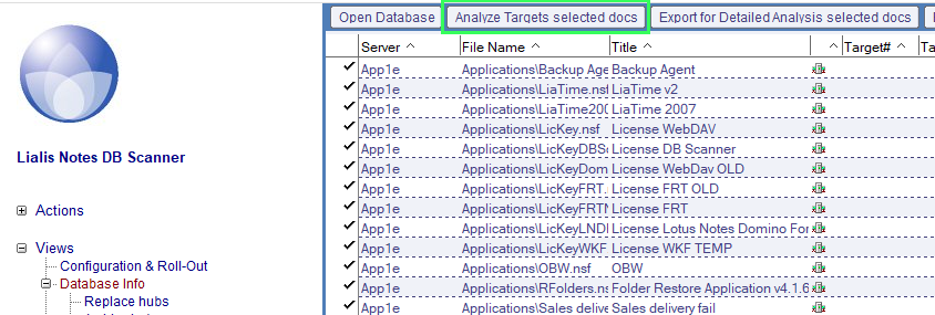 Domino Server Application Scan & Analysis tool