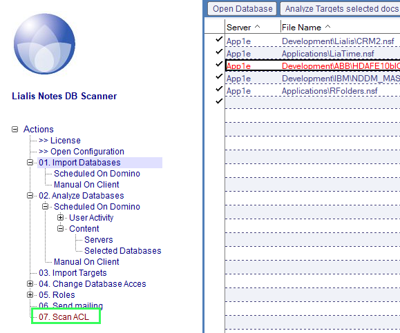 Domino Server Application Scan & Analysis tool