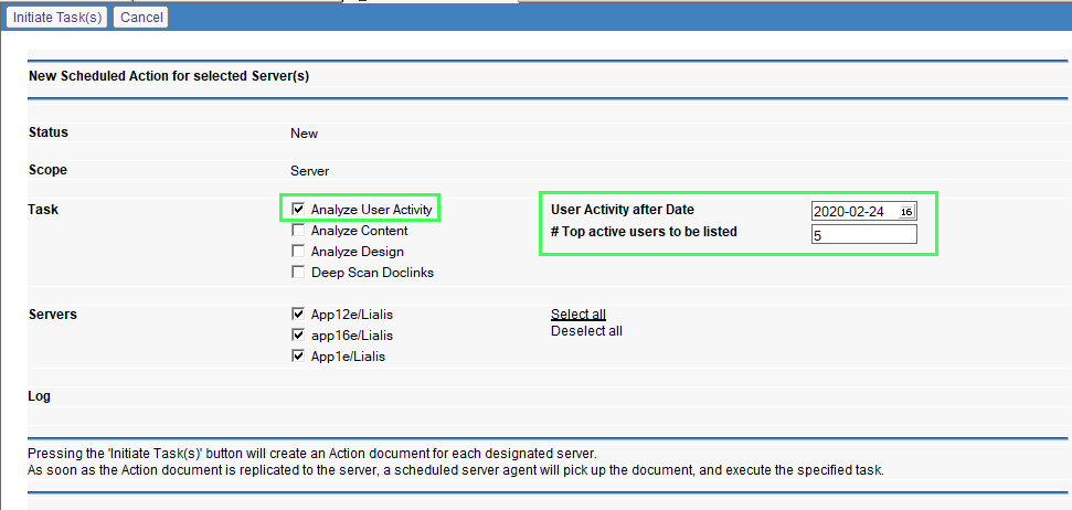 Domino Server Application Scan & Analysis tool